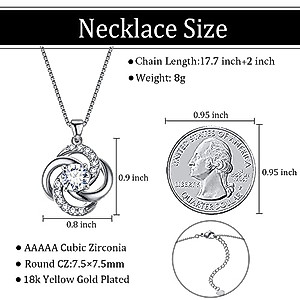 AOUCIA Women Girls 18K Gold Love Heart Cubic Zircon Women's Pendant Necklaces Halloween Christmas Valentine’s Wife Mother’s Day Mom Gifts Jewelry (Petal-Platinum)