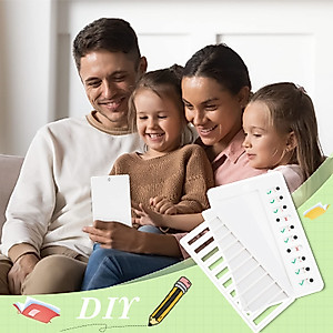 4 Pcs Blank Chore Chart for Kids, Plastic Checklist Board with 8 Detachable Cardstock for Home Routine Planning