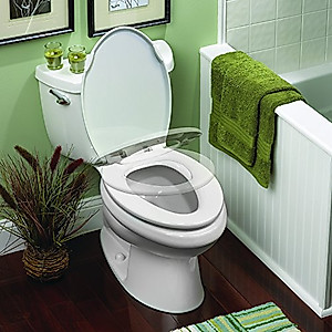 Ginsey Home+Solutions Nightlight Elongated Plastic Toilet Seat, White (00367)