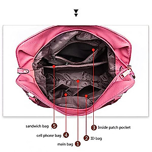 Tote Leather Bag for Women Travel Handbags with Zipper Soft Faux Leather Shoulder Bags Large Capacity Tote Bag Hobo Bags, Black