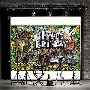 POILKMNI Dinosaurs Birthday Party Decorations 7x5ft Safari Jungle Dinosaur World Birthday Party Backdrop Banner for Boys Kids Birthday Photo Background for Indoor Outdoor Party Supplies Banner