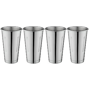 OCS Parts 7-Inch Stainless Steel Malt and Milkshake Mixing Cup | 30 Ounce Professional Milkshake Cups for Home and Commercial Use (4)