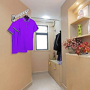 Laundry Hanger Dryer Rack Wall Mount Clothes Hanger Laundry Room Hooks Wall Mounted Clothes Rack Stainless Steel Collapsible Hangers for Clothes laundry clothes hanger rack Folding Hanger Rack 2 Pack