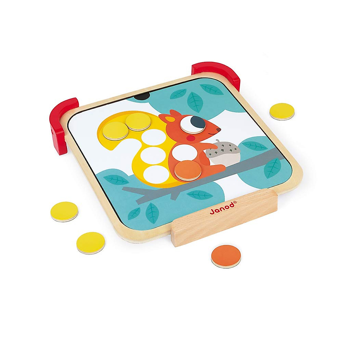 Janod I Am Learning Colors Magnetic Chips Game Set with 20 Activities and Chalk Board - Ages 2+ - J05321