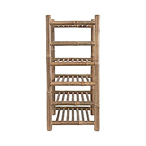 Creative Co-Op Bamboo 6-Tier Shelf, 13" L x 13" W x 30" H, Natural