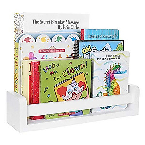 Tesmula gt2-ZJ Set of 2 Nursery Room Wood Floating Wall Shelves Wall Decor, Bookshelf, and Toy Organizer White