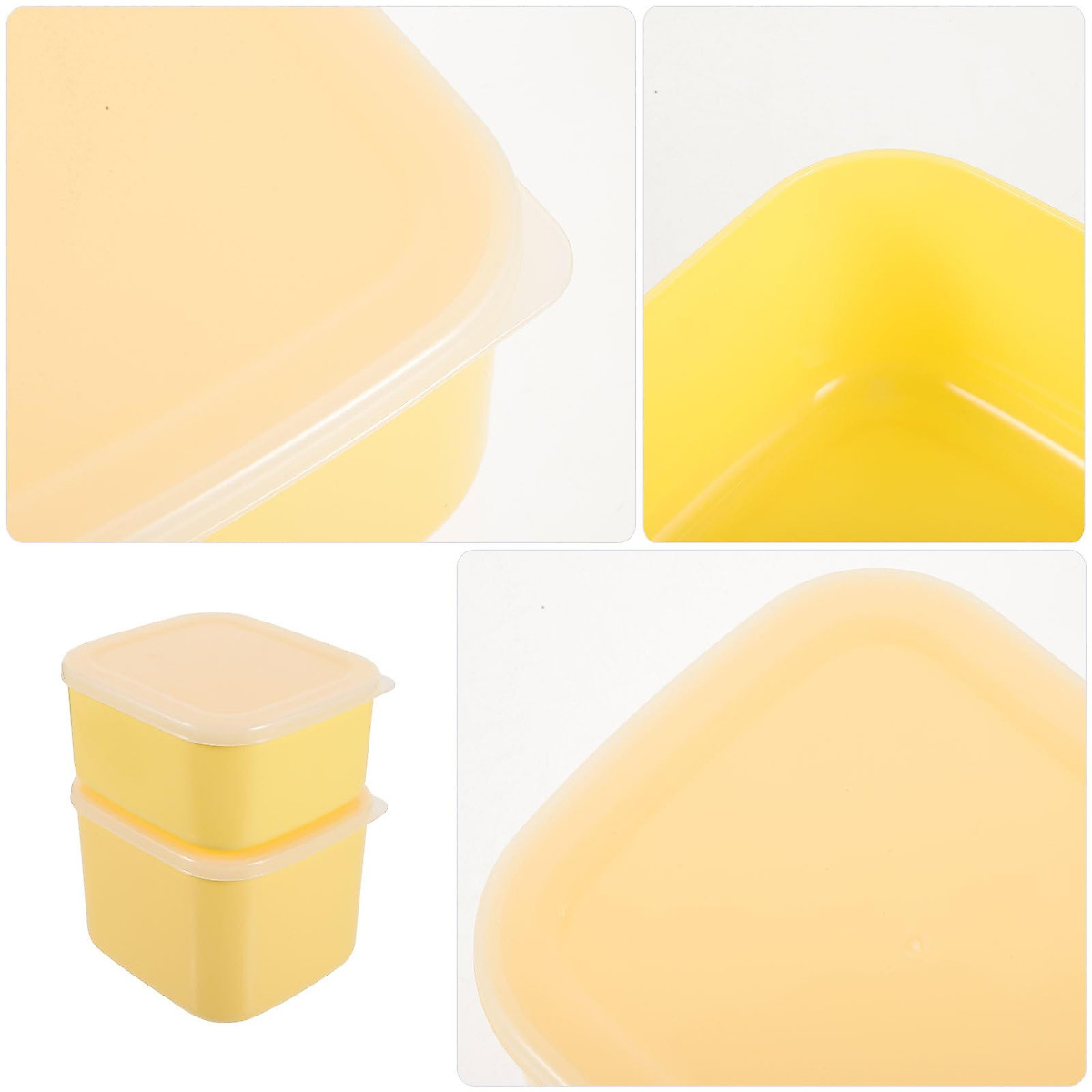 2pcs Sliced Cheese Container for Fridge Cheese Slice Holder with Lids Plastic Cheese Box for Fridge Cheese Storage Container for Fridge Cheese Container for Refrigerator