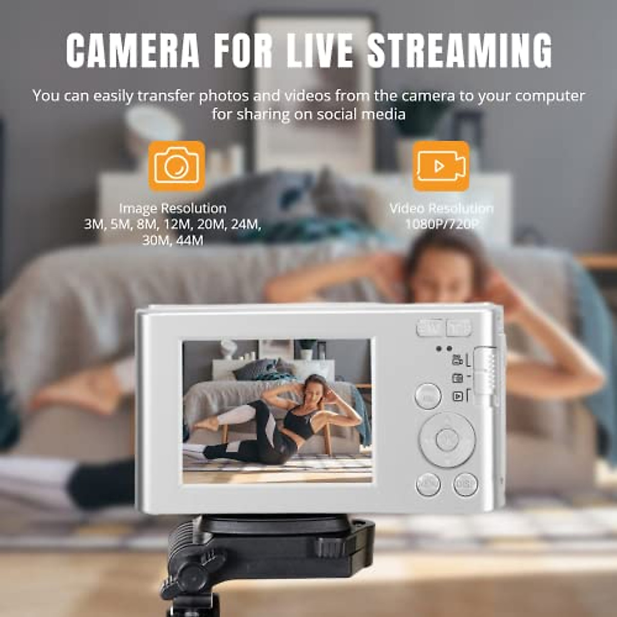 Digital Camera,1080P 38MP 16X Digital Zoom Digital Camera for Photography, 2.4In Screen Shake Proof Zoom Camera with Fill Light, for Beginners Professionals