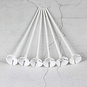 30 Pcs Plastic Balloon Sticks Holders and Cups for Birthday Party Wedding Ceremony Decoration Party Supplies, White