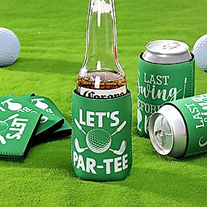 CiyvoLyeen Golf Beer Can Cooler, Bachelor Party Can Sleeves Neoprene Insulator Drink Glasses Cup Holders for Golfer Gifts Wedding Outdoor Activities Supplies Let’s Par-Tee 6PCS