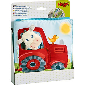 HABA Fabric Book Down on The Farm with Removable Finger Puppet