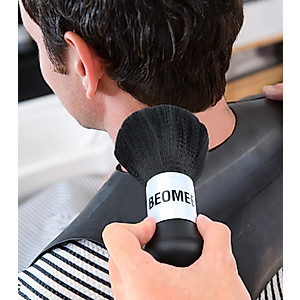 Black Large Barber Brush Neck Duster, Beomeen Soft Neck Brush for Hair Cutting, Neck Face Cleaning Hair Sweep Brushes Salon Tool