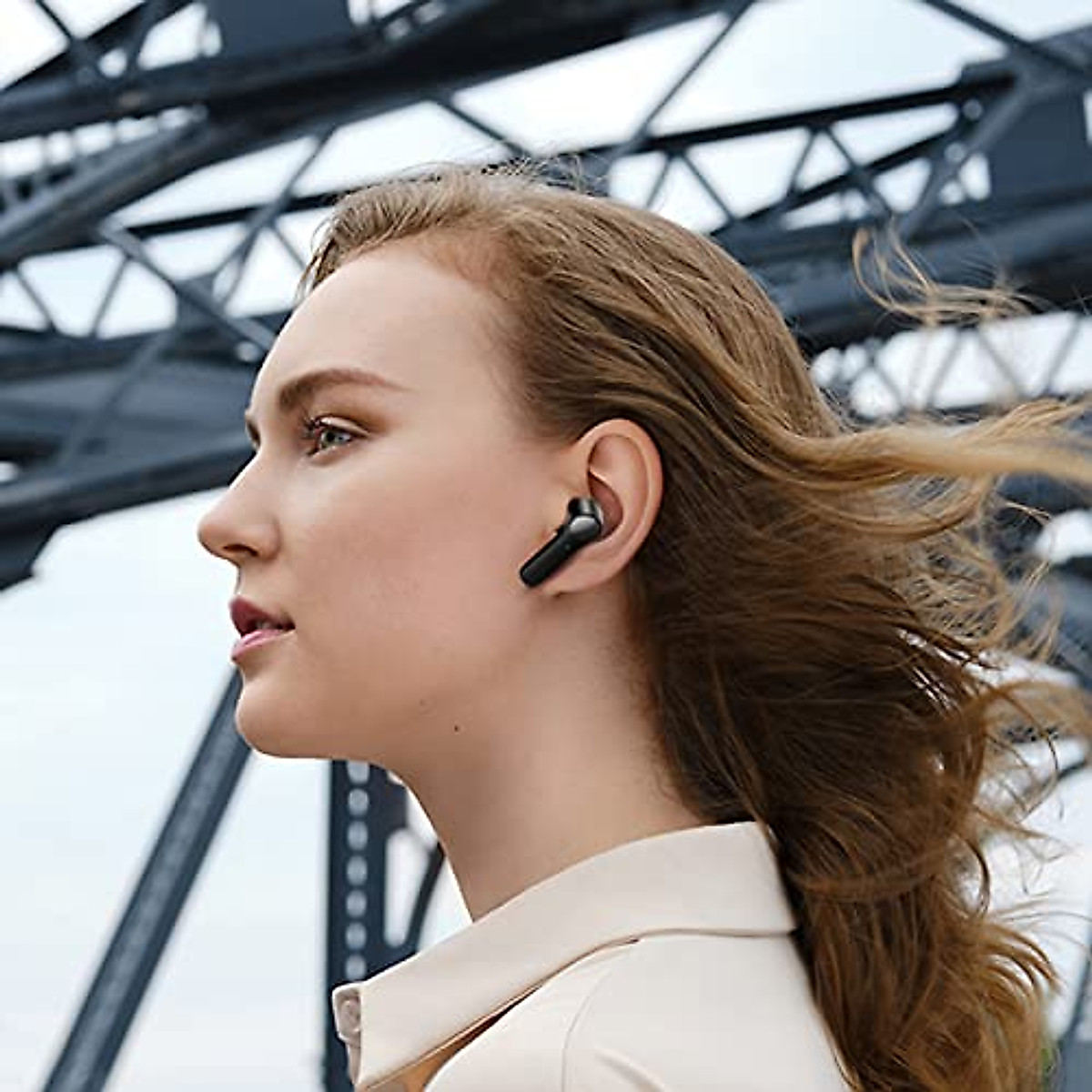 Tws Bluetooth 5.1 Earphone Wireless Headset Waterproof Deep Bass Earbuds Hi-fi Stereo Headphone Working Sport Earphones with Charging Case (Black)