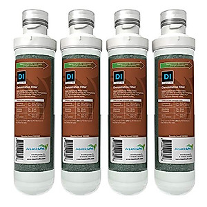 Aquatic Life Twist-in Mixed-Bed Color Changing Deionization Resin Filter Cartridge for Reverse Osmosis Deionization System RO/RODI Units, 4-Pack