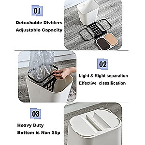 UNIONTOP Garbage Can with Lid Slim Trash Can for Kitchen Bathroom Bedroom Office, Dog Proof Trash Can Orange, Trash Classification Cans