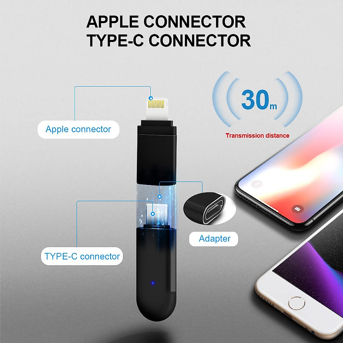 GreenByte Wireless Lavalier Microphone for USB c Android Phone iPhone iPad for Recording YouTube Facebook Live Stream Vlog Interview-Auto Sync Noise Reduction Plug & Play