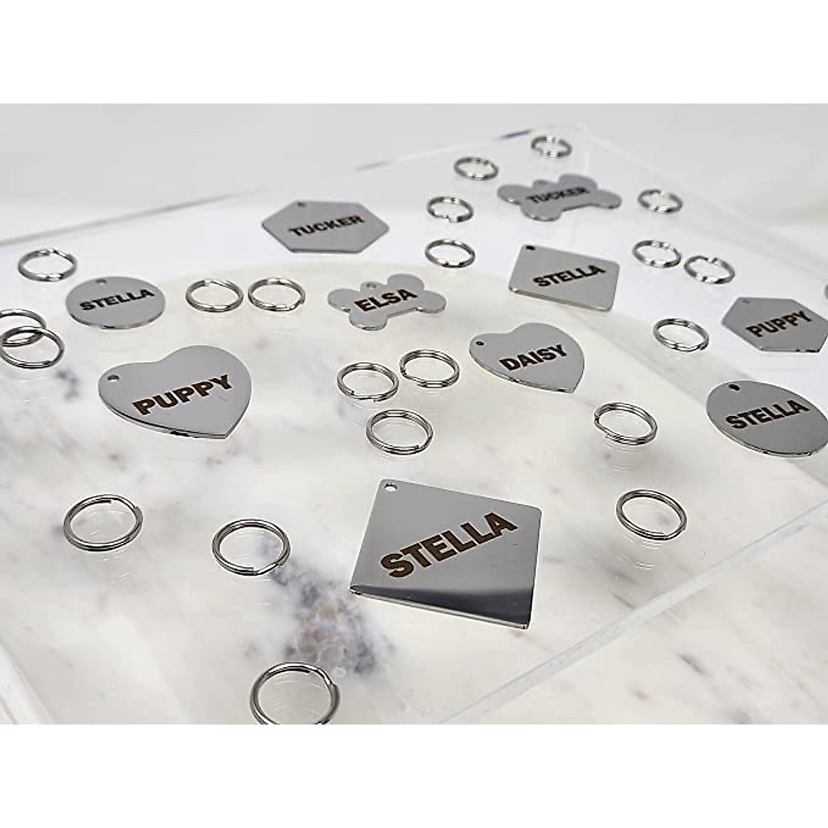 Dr. Fremont's Stainless Steel Custom Pet ID Personalized Engraved Identification Cat and Dog Tags with Custom Text, Many Shapes Including Bone, Heart, Circle (Gold Stainless Steel, Large Bone)