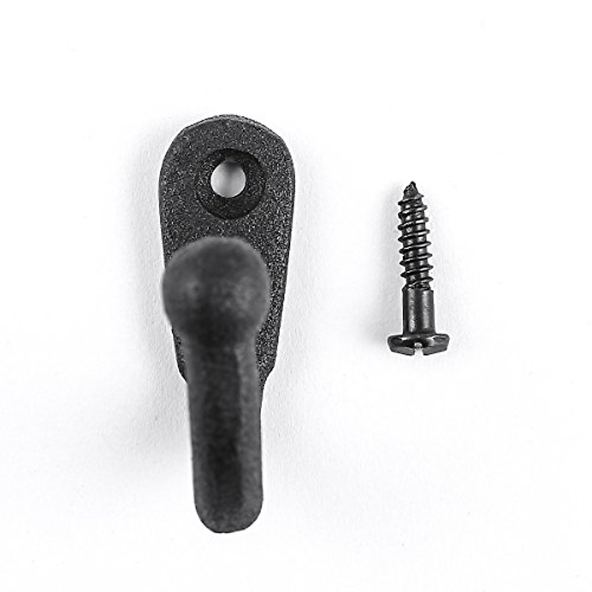 Renovators Supply Bathroom Hooks 2 in. Black Wrought Iron Wall Mount Hooks for Hanging Robe, Towel, Hat, with Mounting Hardware