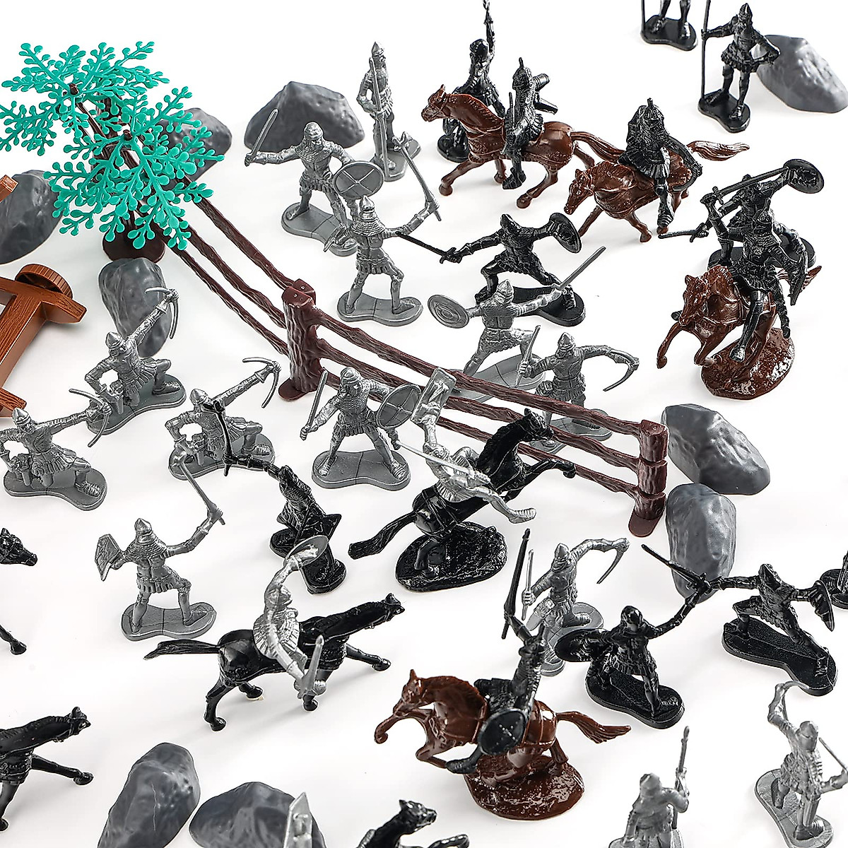 Amor Present Medieval Knights Toys, Knight Action Figurines for Kids