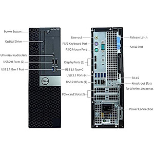 DELL Optiplex 7060 SFF Desktop Computer PC | Intel 8th Gen i5-8500 (6 Core) | 16GB DDR4 Ram New 1TB NVMe M.2 SSD | Built-in WiFi & Bluetooth | Windows 11 Pro | Wireless Keyboard & Mouse(Renewed)