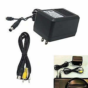 USonline911 Premium Audio Video RCA AV Cable Adapter Cord + AC Power Supply to External TV Screen Monitor for SEGA Genesis 1 (Model: 1601)