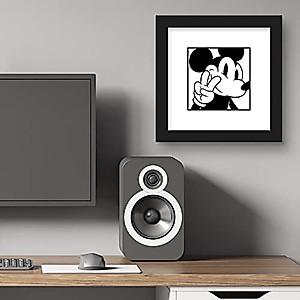 Trends International Gallery Pops Disney Mickey Mouse - Mickey Expressions - Peace Wall Art Wall Poster, 12" x 12", Black Framed Version