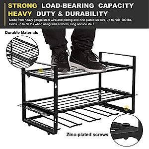 Easterville Power Tool Organizer - Wall Mount Heavy Duty Drill Holder, 3 Layers Tool Rack Cordless Drill Holder, Garage Tool Organizers with 4 Drill Holders Gift for Father