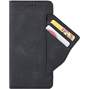 HualuBro ZTE Axon 10 Pro Case, Magnetic Full Body Protection Shockproof Flip Leather Wallet Case Cover with Card Slot Holder for ZTE Axon 10 Pro 5G Phone Case (Black)