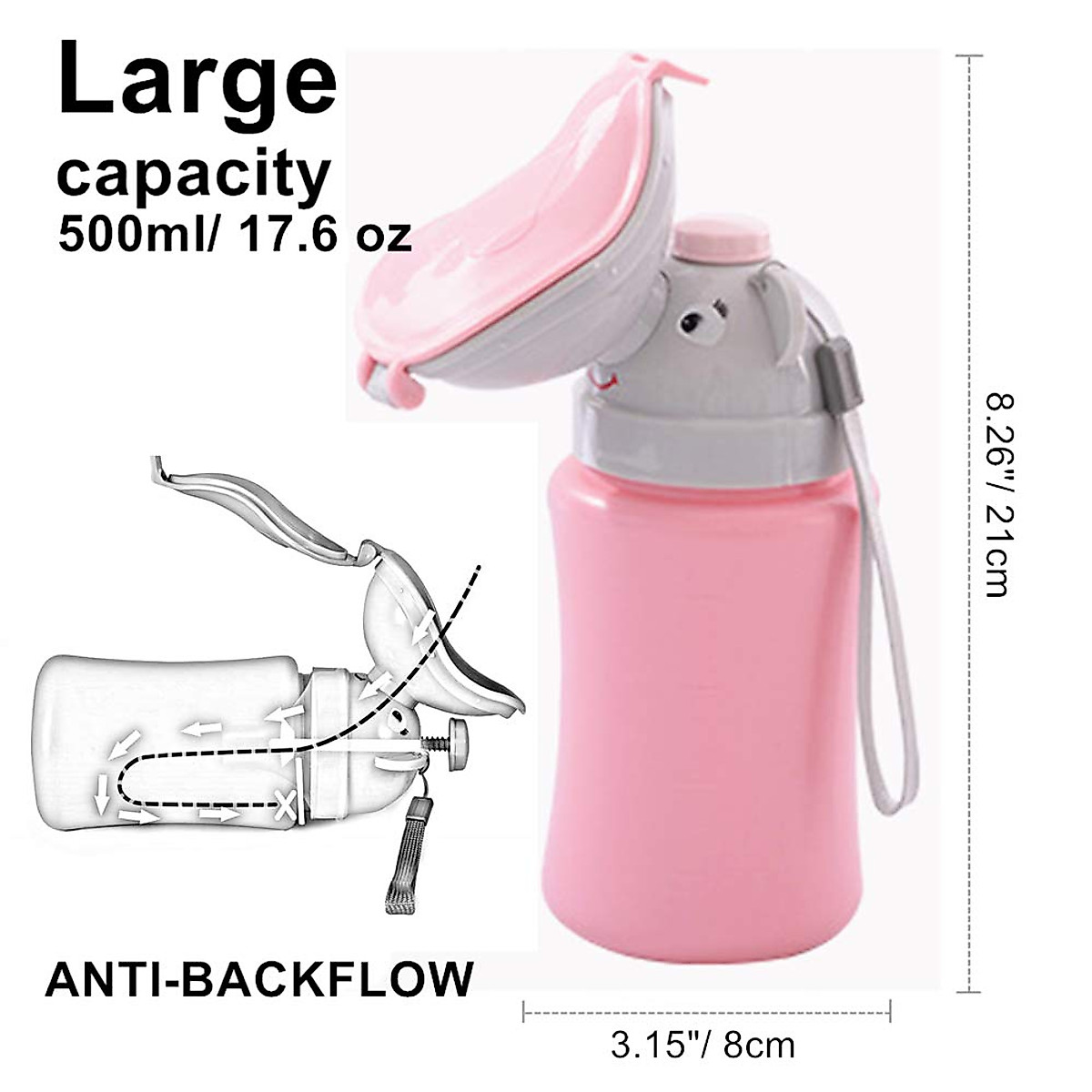 Tocypho Upgrade Portable Emergency Urinal Potty Toilet Pee Training Cup for Baby Child Girl Used for Kid Potty Pee Training and Camping Car Travel