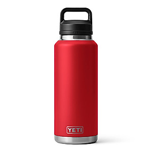 YETI Rambler 46 oz Bottle, Vacuum Insulated, Stainless Steel with Chug Cap, Rescue Red