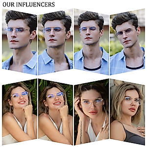 Dollger Square Clear Lens Glasses Non-prescription Fake Metal Aviator Frame Eyeglasses