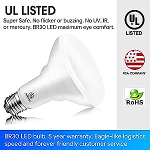 Energetic 6 Pack LED Flood Light Bulbs, 900LM, 11W=75W, Dimmable LED can Light Bulbs, Daylight 5000K, E26 Base, UL Listed, Damp Rated