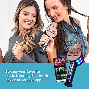 Singing Machine Wireless Karaoke Microphone for Kids & Adults, Party Machine Mic (Rose Gold) - Portable Handheld Bluetooth Microphone with Speaker & Voice Changer Effect - Karaoke Mic for Singing