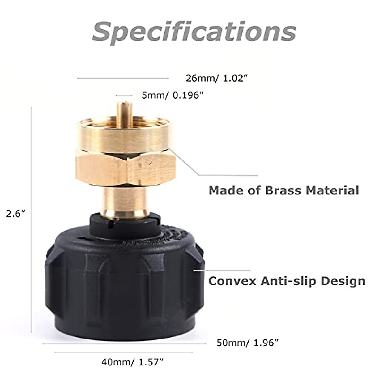 Propane Adapter, Propane Refill Adapter, QCC Type Propane Bottle Filler Adapter for Outdoor Camping Grill BBQ (Adapter)