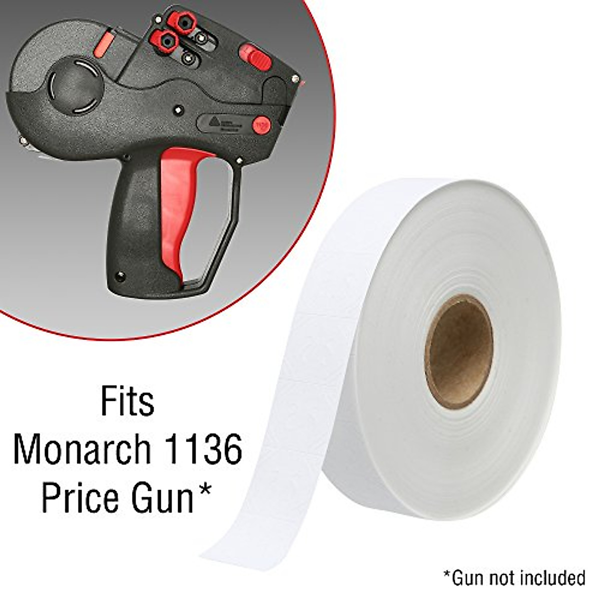 White Pricing Labels for Monarch 1136 Price Gun – 8 Rolls, 14,000 Price Marking Labels