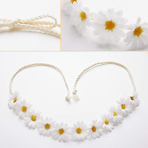 zYoung 2 Pcs Fashion Flower Headband Sunflower Hair Wreath Festival Hair Band Bridal Headpiece