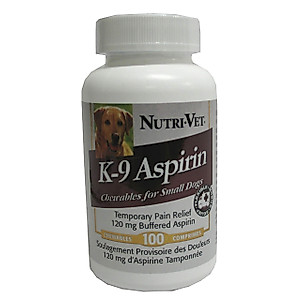 Nutri-Vet K9 Aspirin 120mg Liver Chewables for Small Dogs 100 Count - 3 Pack