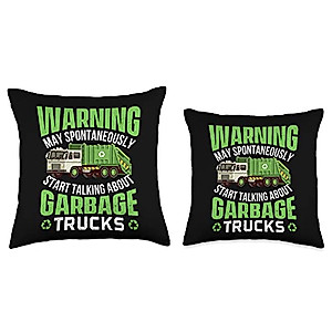 May Start Talking About Garbage Trucks - Waste Management Throw Pillow