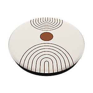 Minimal Abstract Line Art Pastel Brown Beige Pattern PopSockets Swappable PopGrip