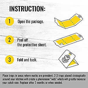 Pantry Moth Traps 6-Pack - Pantry Moth Traps for Food Moths, Pantry Pest Trap with Pheromones Prime for Grain, Flour, Seed and Meal Moths - Cupboard Moth Traps, Pest and Pantry Moth Pheromone Trap