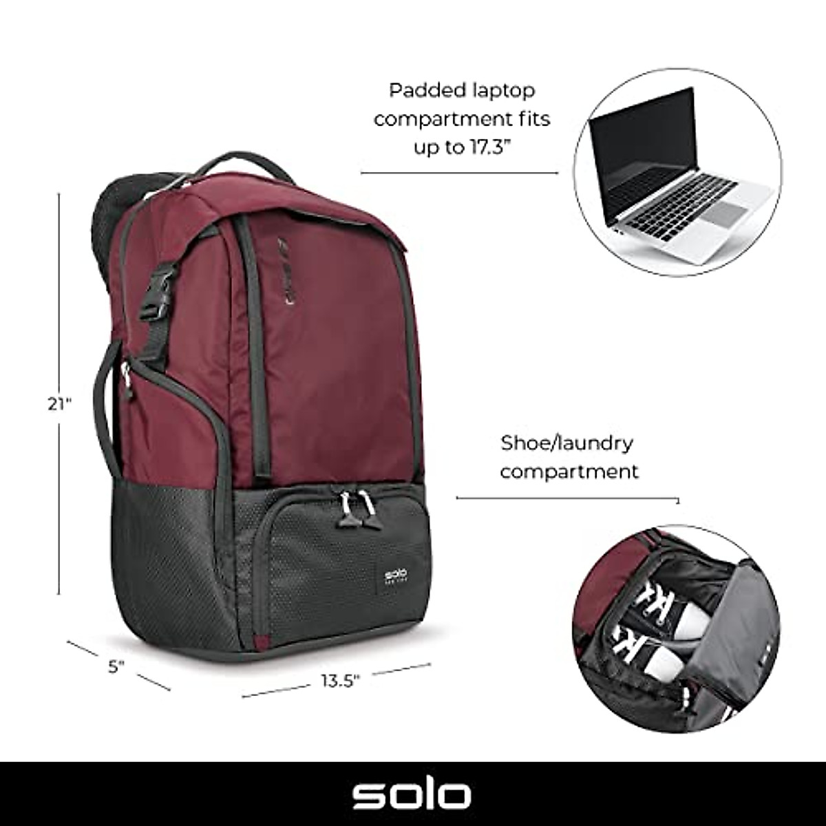 Solo New York Elite Backpack, Burgundy