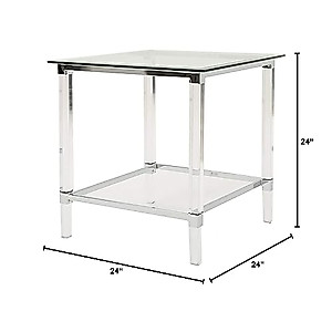 Christopher Knight Home Orianna Acrylic and Tempered Glass Square Side Table, Clear, 24 in x 24 in x 24 in
