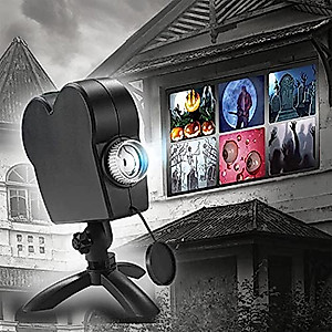 Halloween Holographic Projector with Tripod Halloween Party Lights 12 Built-in Movie Mini Window Home Theater Projector, Halloween Decorations