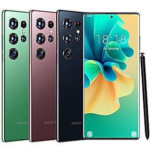 2023 Global Version S22 Ultra Smartphone 7.3INCH 5G Mobile Phones 16GB RAM 1TB ROM Cell Phone Facial Fingerprint Unlocking ID Dual Sim Card,Green-1TB