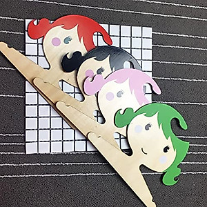Cabilock Kids Wooden Wood Clothes Hanger Girls Face Shaped Cute Cartoon Coat Dress Shirt Hanger for Kids Baby Clothing Store