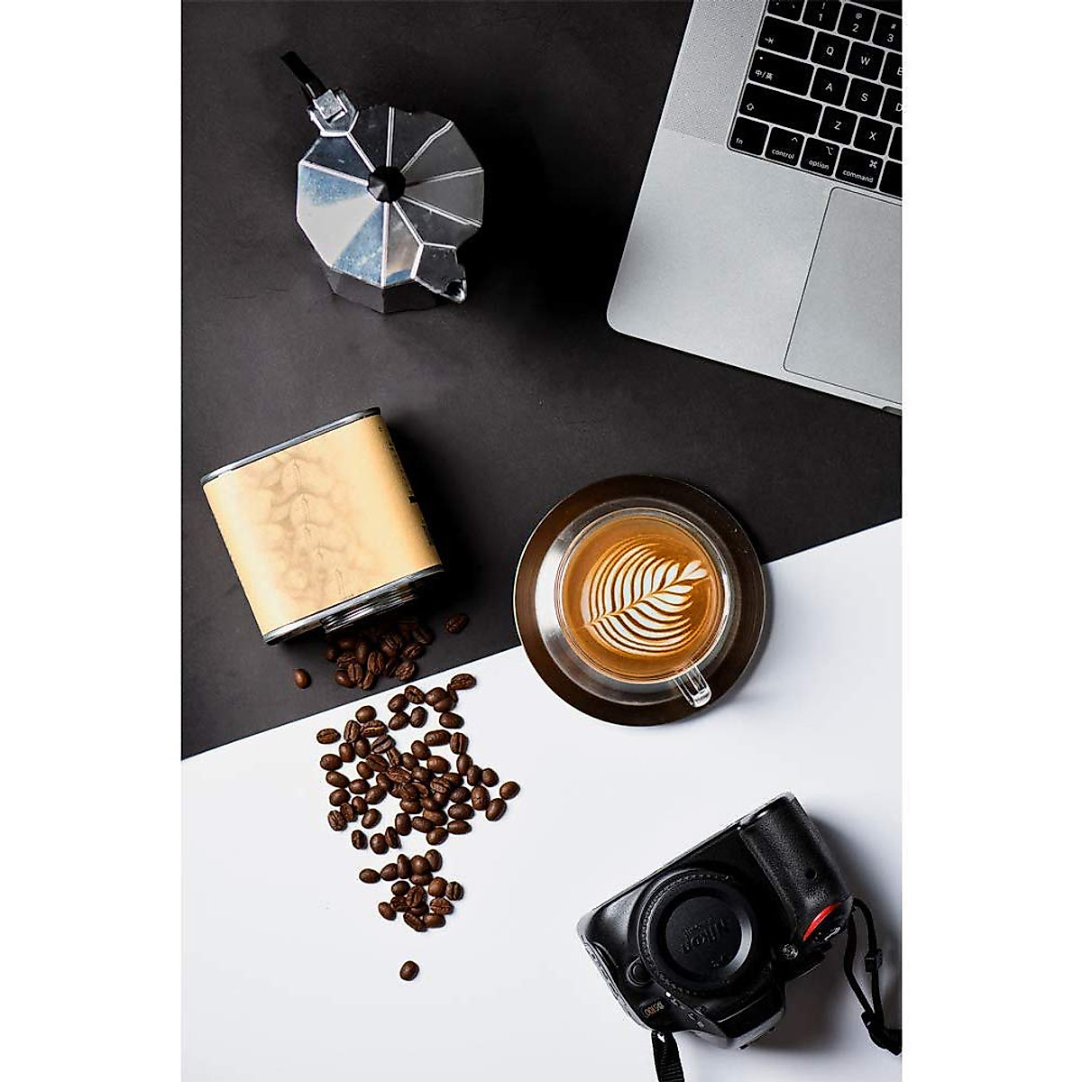 Meking 20x39 Inch PVC Backdrop, 2-Pack Waterproof Matte Photography Background for Flat Lay Food & Cosmetic Small Product Photo Studio Shooting (White+Black)