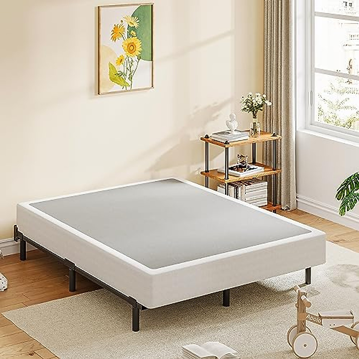 EZBeds California King Box Spring, 7 inch Metal California King Box Spring Only, Mattress Foundation Cali-King Box Spring with Fabric Cover, Easy Assembly, Noise Free, Non Slip