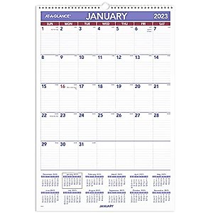 AT-A-GLANCE 2023 Wall Calendar, 15-1/2" x 22-3/4", Large, Spiral Bound, Monthly (PM328)