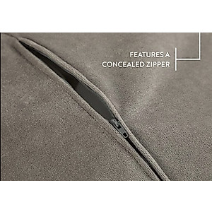 English Home Ottoman Pouffe, Comfortable Cube Foot Stool, Soft Velvet Bean Bag, Home Decor Footstool Extra Seating for Living Room, Bedroom, Casha, 17.7x17.7 inch (45x45 cm), Grey