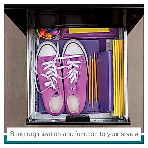 Office Dimensions 18" Deep 3 Drawer Metal Organizer File Cabinet with Oval Handles, Black